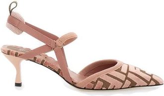 Fendi Hohe Schuhe - Ff Velvet Slingback Shoes - Gr. 36,5 (EU) - in Rosa - für Damen