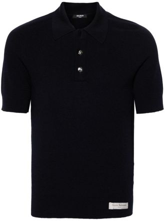 Balmain Poloshirt aus Merinowolle - Blau
