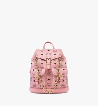 MCM Aren Kordelzug-Rucksack in Visetos SOFT PINK VISETOS