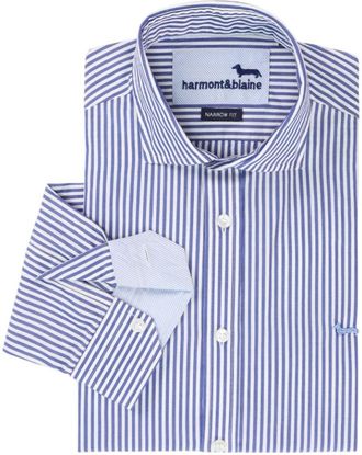 Harmont & Blaine Homme, Chemises, Bleu, Taille: XL Chemise en coton ray&eacute;