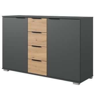 Wimex home24 Kommode Gibraltar II 130 x 90 x 41cm Braun/Eiche Artisan Dekor/Anthrazit
