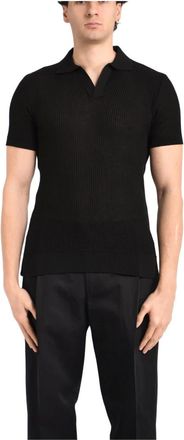 Daniele Alessandrini Homme, Tops, Noir, Taille: M Polo Chemises