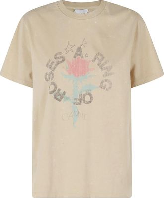 Ganni Femme, Tops, Brun, Taille: 36 FR Future Heavy Jersey Oversized T-shirt