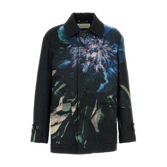 Dries Van Noten Homme, Vestes, Multicolore, Taille: M Veste Boutonn&eacute;e Jacquard Floral