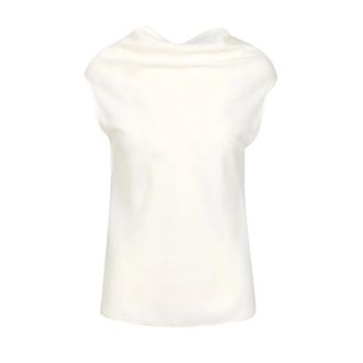 Philosophy di Lorenzo Serafini Cr&ecirc;pe Kleid mit drapiertem Kragen - - Tops - Damen - Beige - M