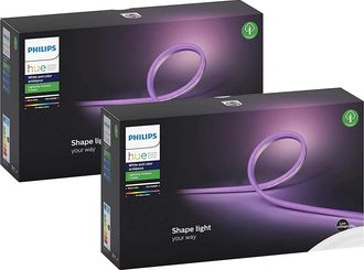 Philips Hue - Lightstrip Outdoor 5m, 2er-Pack, EU dimmbarer LED Streifen f&uuml;r das Hue Lichtsystem mit 16 Mio. Farben, smarte Lichtsteuerung &uuml;ber Sprache oder A