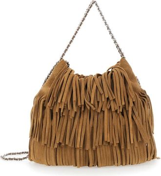Tory Burch Femme, Sacs, Brun, Taille: ONE Size Mini Sac Hobo Fleming &agrave; Franges en Daim