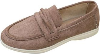 Generic Mocassins larges et d&eacute;contract&eacute;s pour femme - Couleur unie - R&eacute;tro - Respirant - Confortable - Classique - Chaussures plates &agrave; enfiler - Pour la march