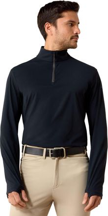 Ariat Mens SolVeil 1/4 Zip Baselayer Top Long Sleeve in Black, Size 2X-Large, by Ariat