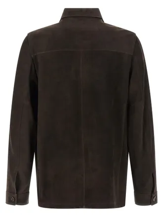 Moorer Mens Brown Lamb Leather Jacket Clothing