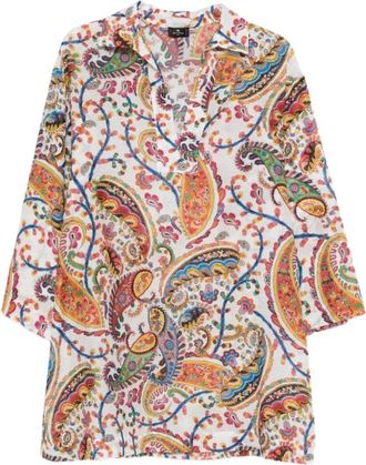 Etro Femme, Blouses et Chemises, Multicolore, Taille: 42 FR Blouse Imprim&eacute;e en Coton et Soie