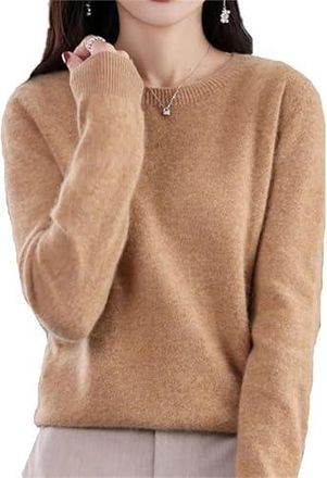 Generic Pull 100 % cachemire pour femme, pull tricot&eacute; doux et chaud &agrave; col rond pour lautomne et lhiver 2025, kaki, XXL