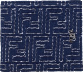 Fendi Hommess Portefeuille Bleu/Tissu Denim