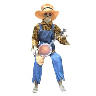 Generic Halloween-Skelett-Dekorationen - Animiertes Banjo spielt Skelett, dekorative Heimdekoration, gruselige Musikskelette verstellbar, gemeinsam | Spektral