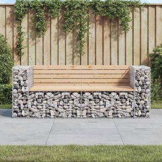 vidaXL Vidaxl - Banc de jardin design gabion 184x71x65,5 cm bois massif de pin