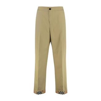 Burberry Homme, Pantalons, Beige, Taille: XL Pantalon Tailleur Classique &agrave; Garniture &agrave; Carreaux