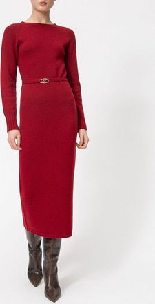 Twinset Midi-Strickkleid aus Wollmischung mit abnehmbarem Rollkragen