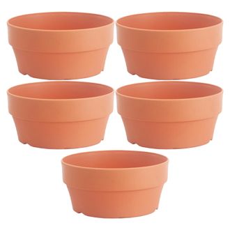 Happyyami 5 St&uuml;ck Rundes Pflanzgef&auml;&szlig; aus Kunststoff mit Drainagel&ouml;chern Blument&ouml;pfe f&uuml;r Sukkulenten Innen und Gartenpflanzen Au&szlig;en 16cm Durchmesser