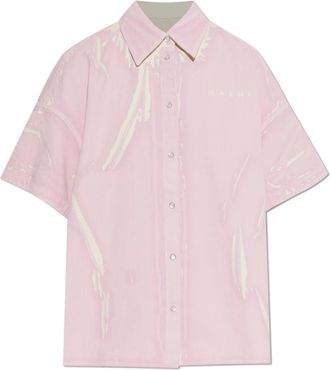 Marni Femme, Blouses et Chemises, Rose, Taille: 36 FR Chemise en denim imprim&eacute;e
