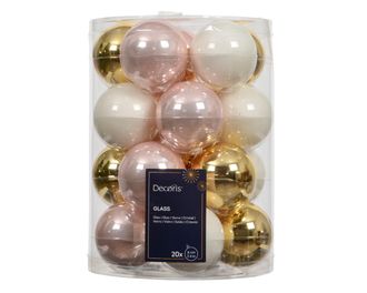 Kaemingk Weihnachtskugeln Glas 6cm x 20 St&uuml;ck - gl&auml;nzend - Christbaumkugeln Weihnachtsbaumkugeln f&uuml;r Weihnachtsbaum zu Weihnachten - Christbaumschmuck & Weihna