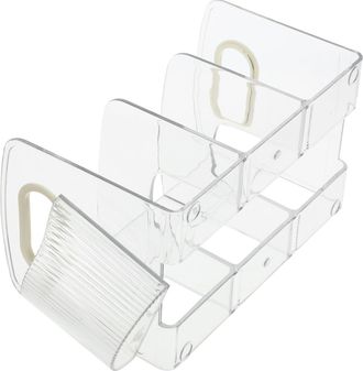 SOLUSTRE Acryl Buchstütze Transparent Regal Organizer mit Stifthalter Stabil für Schreibtisch Büro Schule zur Dokumenten Buchaufbewahrung