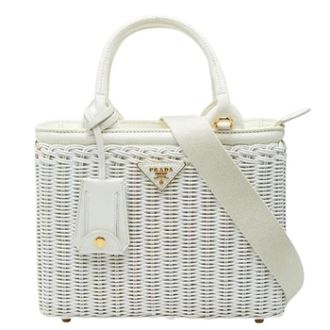 Prada unisex, Pre-owned, Blanc, Taille: ONE Size Sac &agrave; main vintage en toile Pre-owned