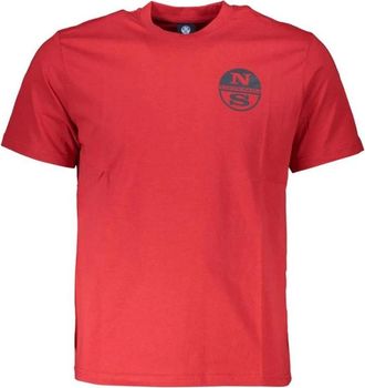 North Sails Rotes Crew Neck Logo Print Tee - - Tops - Herren - Rot - L