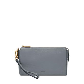 Fossil Damen Blau Leder Handgelenktasche, SLG1619450