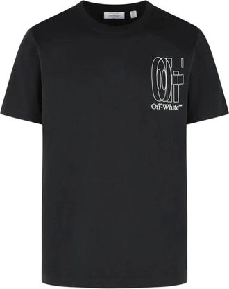 Off-white Homme, Tops, Noir, Taille: 2XL T-shirt &agrave; Col Rond