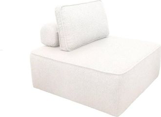 Sweeek Sessel Einsitzer für modulares Bouclé-Sofa, Bouclé, Creme
