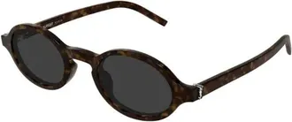 Saint Laurent Eyewear SLM161 Oval Acetate Sunglasses - Brown