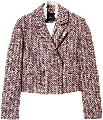 Twin-Set Boucl&eacute;-Blazer aus Lurex - Braun