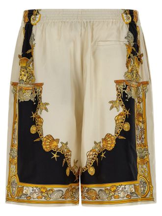 Versace Mens Multicolor Silk Bermuda Shorts