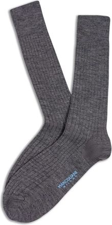Marcoliani Gerippte Woll-Kniestr&uuml;mpfe - - Underwear - Herren - Grau - ONE SIZE