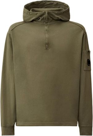 C.P. Company C.p. Company, Homme, Sweatshirts et sweats &agrave; capuche, Gris, Taille: S Light Fleece Half Zip Lens SweaT-shirt