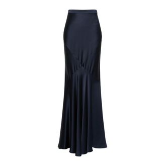 Max Mara Femme, Jupes, Bleu, Taille: 38 FR Jupe Longue en Satin Envers
