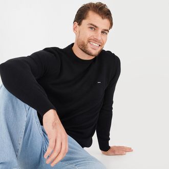 Eden Park Pull Noir &Agrave; Col Rond En Coton Old Ref Pp