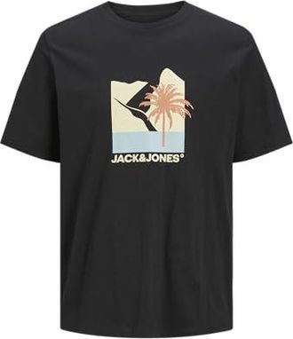 Jack & Jones Jjbarbados Tee SS Crew Neck, Noir, S