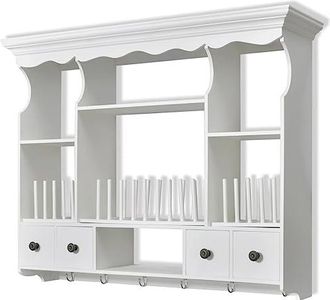 vidaXL Armoire Murale de Cuisine Bois Blanc Mur Etagère de Rangement Placard