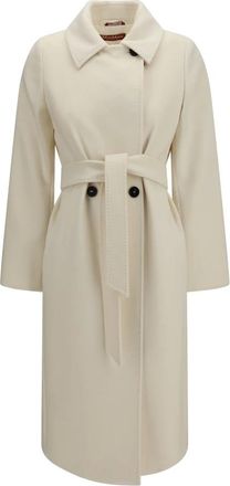 Max Mara Manteau crois&eacute; en laine - Femme - Manteaux - Blanc - Taille: 34 FR
