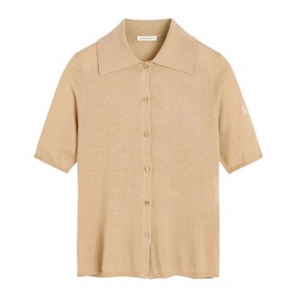 By Malene Birger Polo Chic Minimaliste Sable Fonc&eacute; - Femme - Blouses et Chemises - Beige - Taille: 40 FR