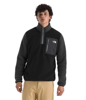 The North Face Herren Yumiori 1/4 Zip Sweatshirt, Tnfblk/Asphltgry/Mnmntgry, S