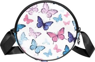 Generic Petit sac &agrave; bandouli&egrave;re circulaire pour femme, petit sac &agrave; bandouli&egrave;re avec fermeture &eacute;clair, bretelles r&eacute;glables, sac &agrave; main rond d&eacute;contract&eacute; pour fe