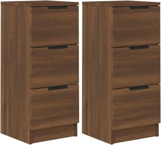 vidaXL Buffets 2 pcs Chêne marron 30x30x70 cm Bois dingénierie