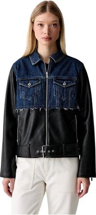 Karl Lagerfeld Femme, Vestes, Bleu, Taille: 38 FR Veste Courte de Transition