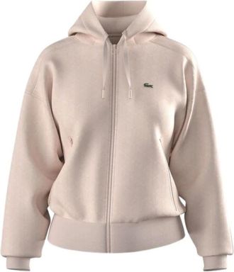 Lacoste Monogram Jacquard Hoodie - - Sweatshirts & Hoodies - Damen - Rosa - XL