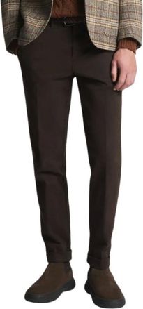 Fay Homme, Pantalons, Brun, Taille: W34 Pantalon en Gabardine de Coton Coupe Slim