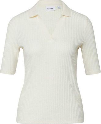 Comma Kurzarmshirt T-Shirt Softes Poloshirt mit Rippstruktur