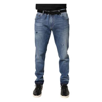 Dolce & Gabbana Tattered Skinny Baumwoll-Denim-Jeans - - Jeans - Herren - Blau - 4XL