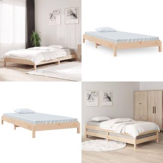 vidaXL Lit empilable sans matelas 75x190 cm bois pin massif - Lit Superpos&eacute; - Lit Enfant - Meuble Chambre &agrave; Coucher - Cadre De Lit - Bois Massif - Home &